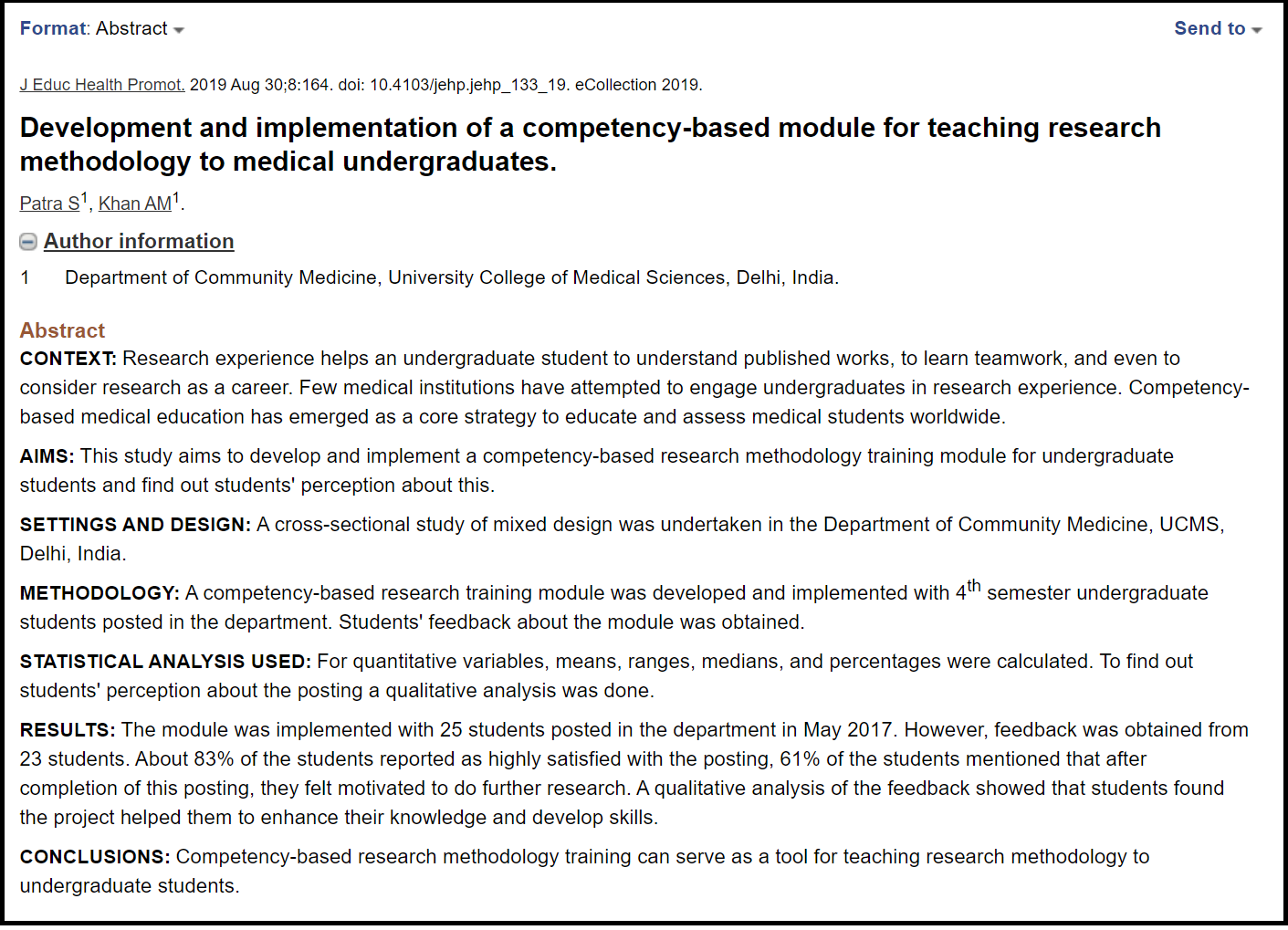 Research methodology teaching for undergraduate medical students - an ...